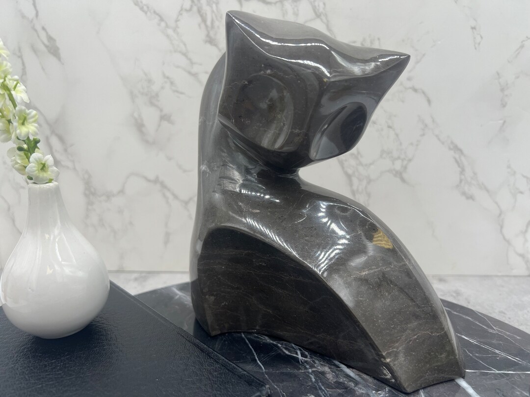 Extra Big Cat Statue Minimalist Cat Figurine Stone Cat - Etsy