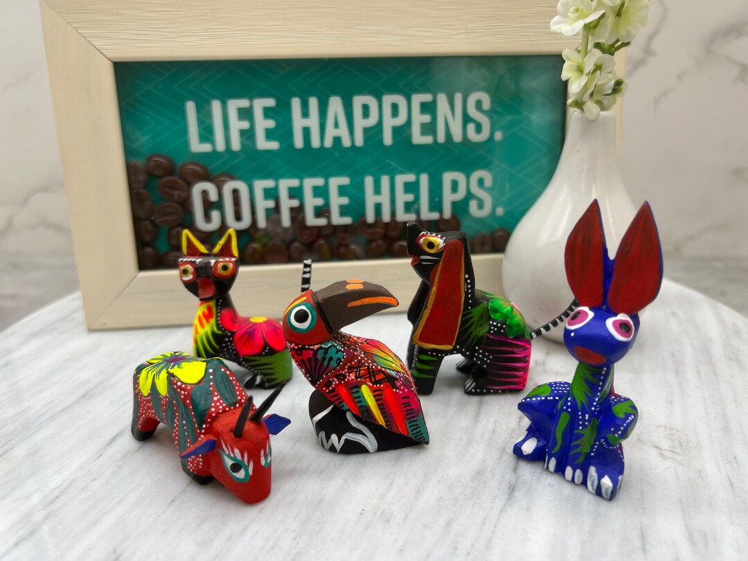 5 Mini Alebrijes Well Detailed Figurines Mexican Folk Art - Etsy