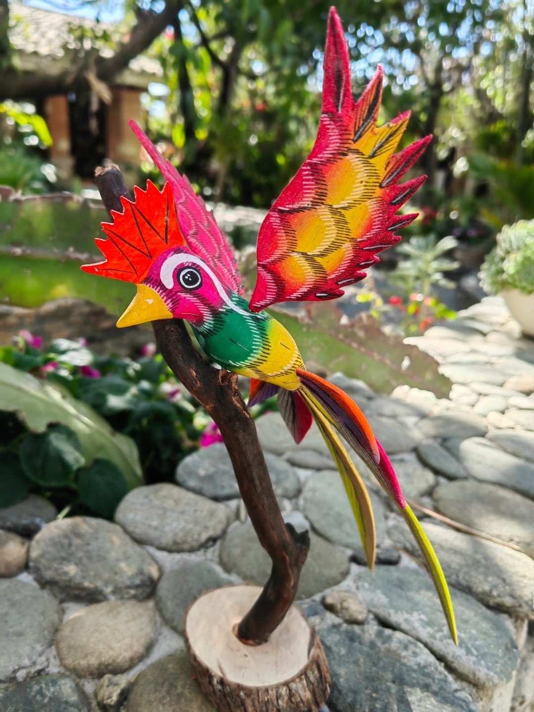 Quetzal Bird Authentic Oaxacan Wood Carving Statue Mexican Folk Art ...