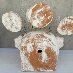 Skull Rustic White-washed Clay Sculpture Technique Time-honored ...
