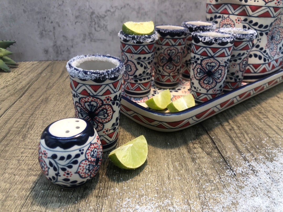 Tequila, Shot Glass Set, Tequila Guadalajara or Mezcal Talavera Puebla ...