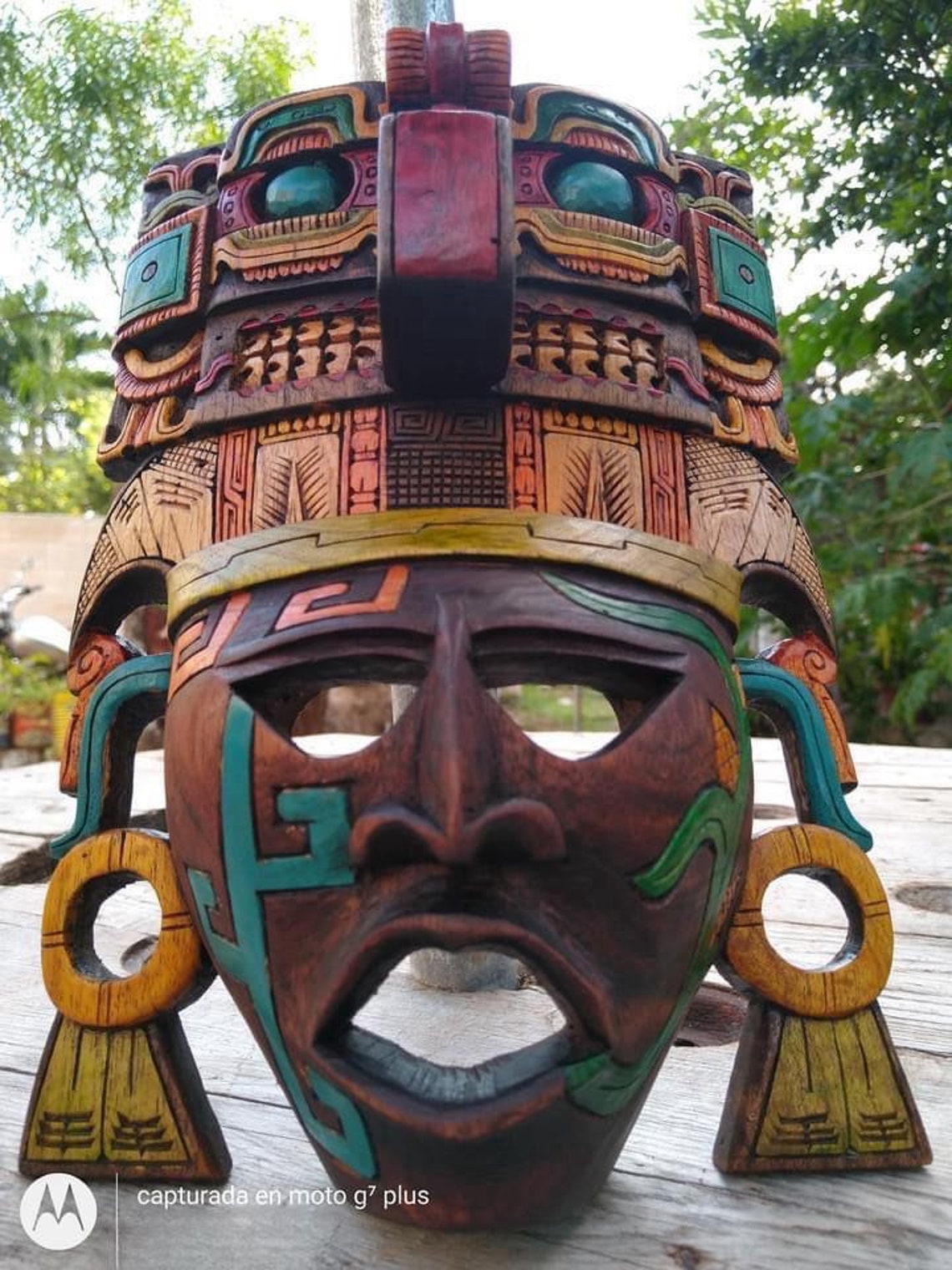 Prehispanic Wooden Mask, Mayan Culture, Mexican Wall Art, Hand Carved ...