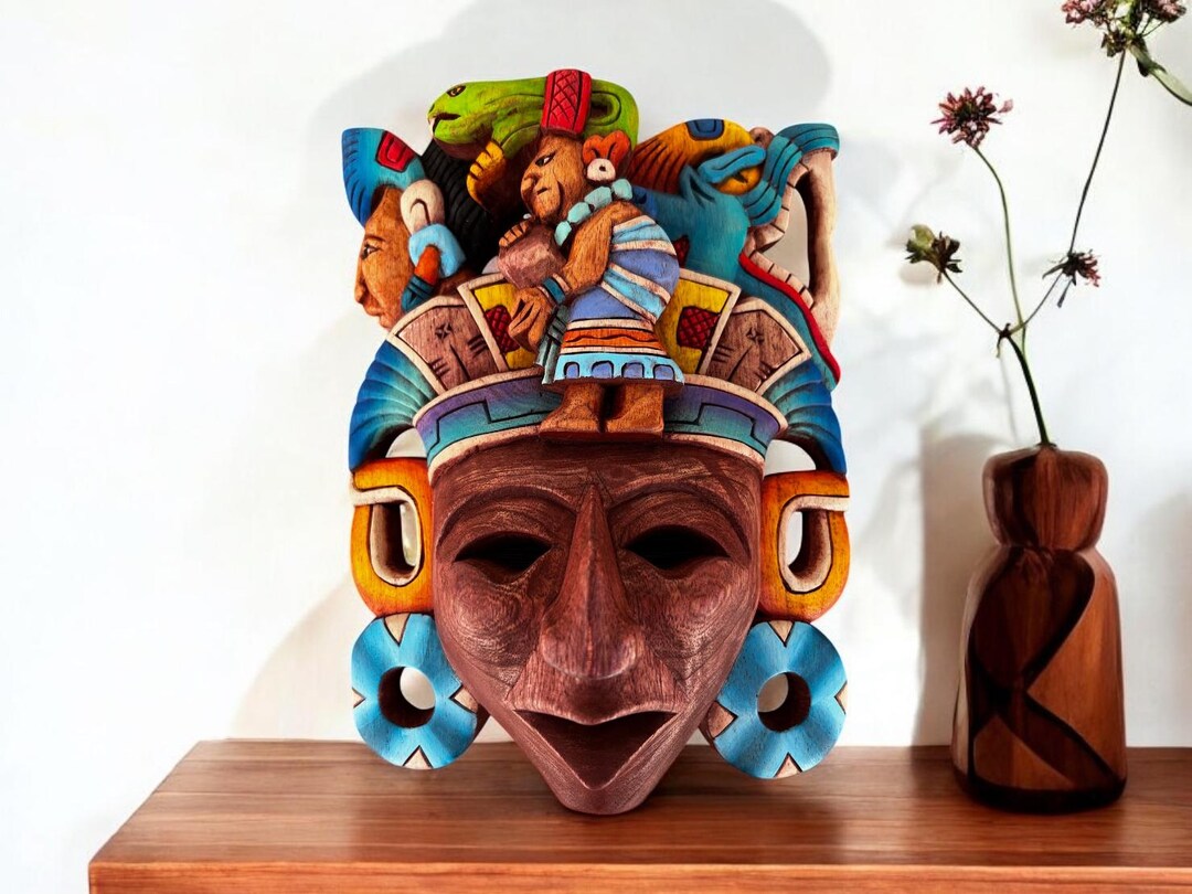 Prehispanic Wooden Mask, Mayan Culture, Made by Mayan Artisans Yucatán ...