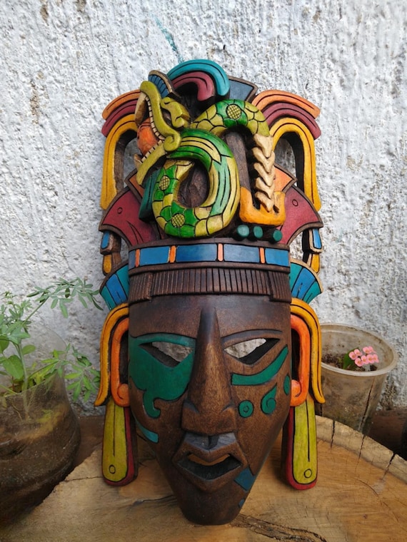Prehispanic Wooden Mask Mayan Culture Mexican Wall Art Hand - Etsy