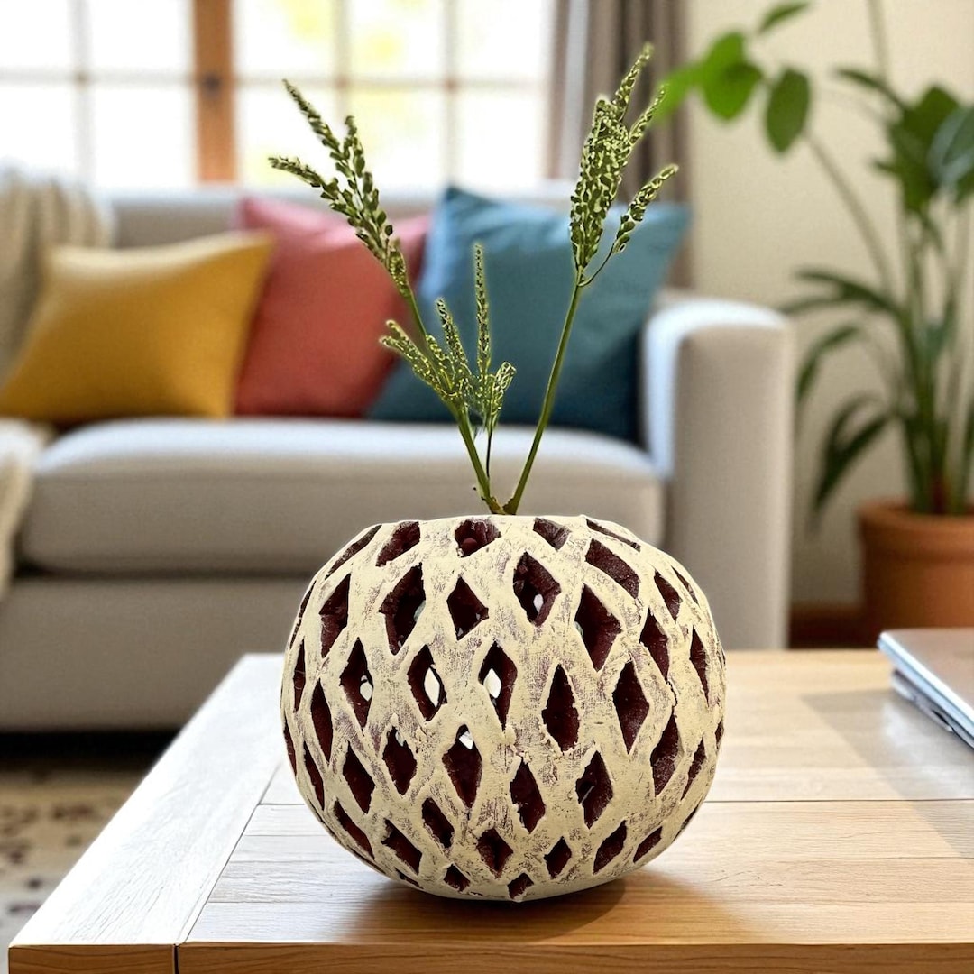 Embroidered Clay Vase From Oaxaca México Home Decor Handcrafted Jarron ...