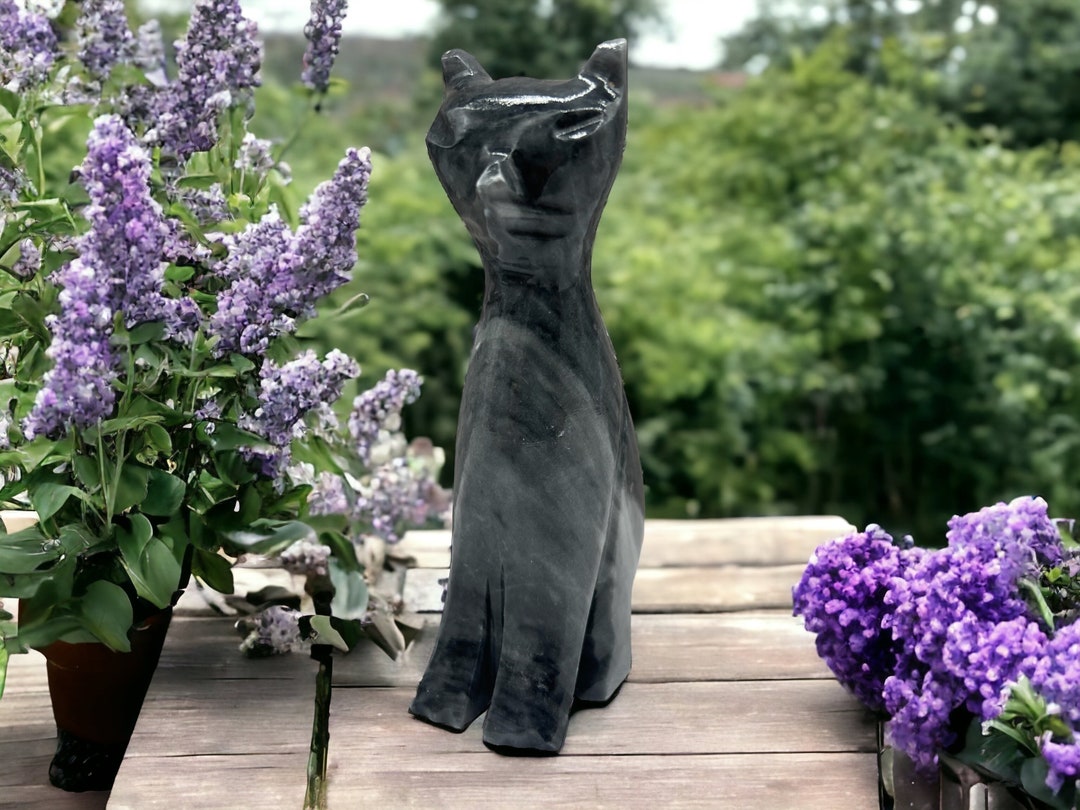 Cat Statue Cat Figurine Stone Cat Sculpture Cat Carving - Etsy