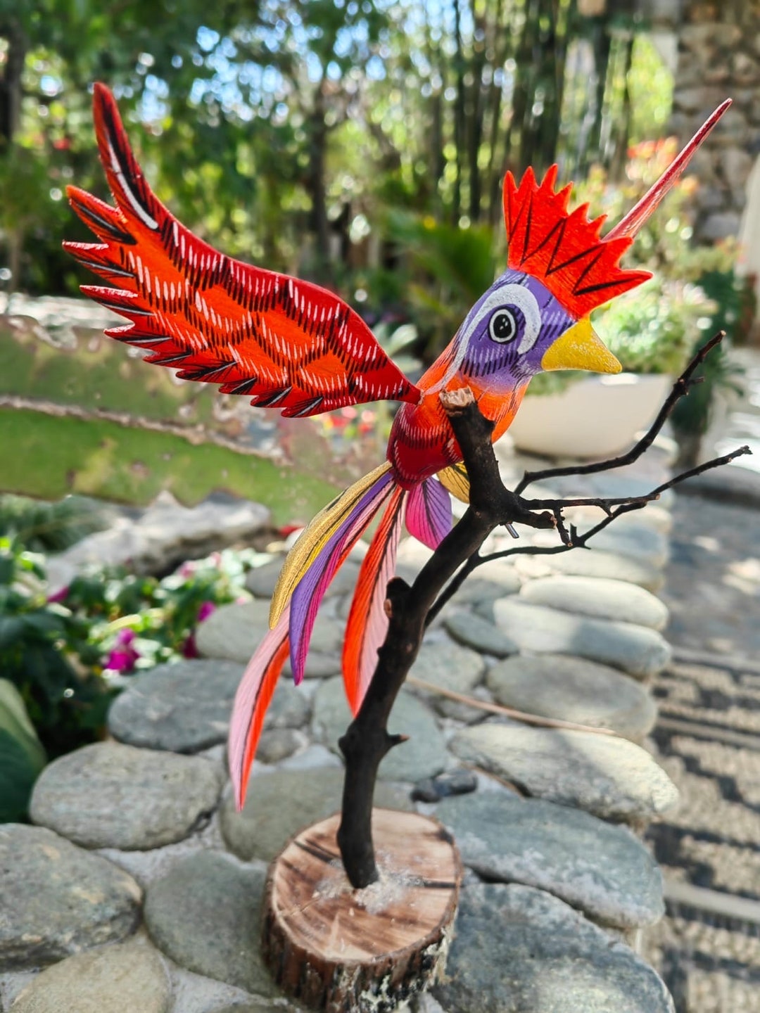 Quetzal Bird Authentic Oaxacan Wood Carving Statue Mexican Folk Art ...