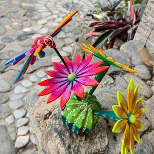 Hummingbird Statue Cactus Biznaga Alebrije Sculpture, Wooden Mexican ...