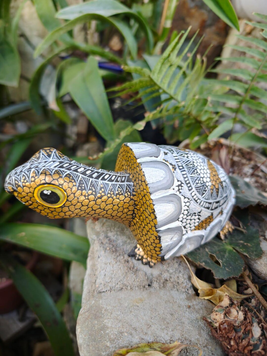 Oaxacan Wooden Turtle Sculpture, Hand Carved Alebrije Turtle, Mexican ...