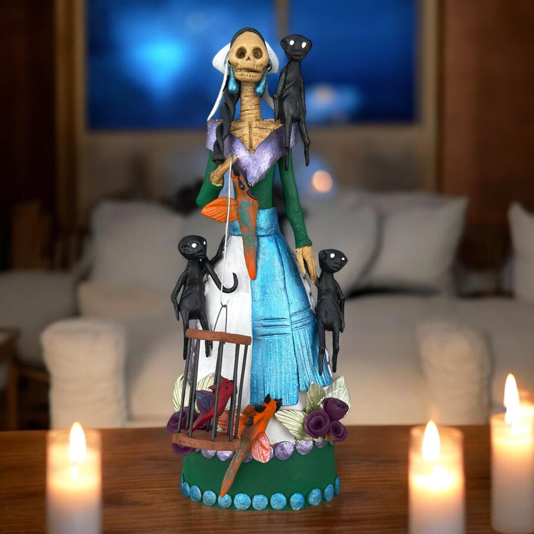 10 5 Catrina Frida Kahlo Doll Day of the Dead Human Skeleton Mexican ...