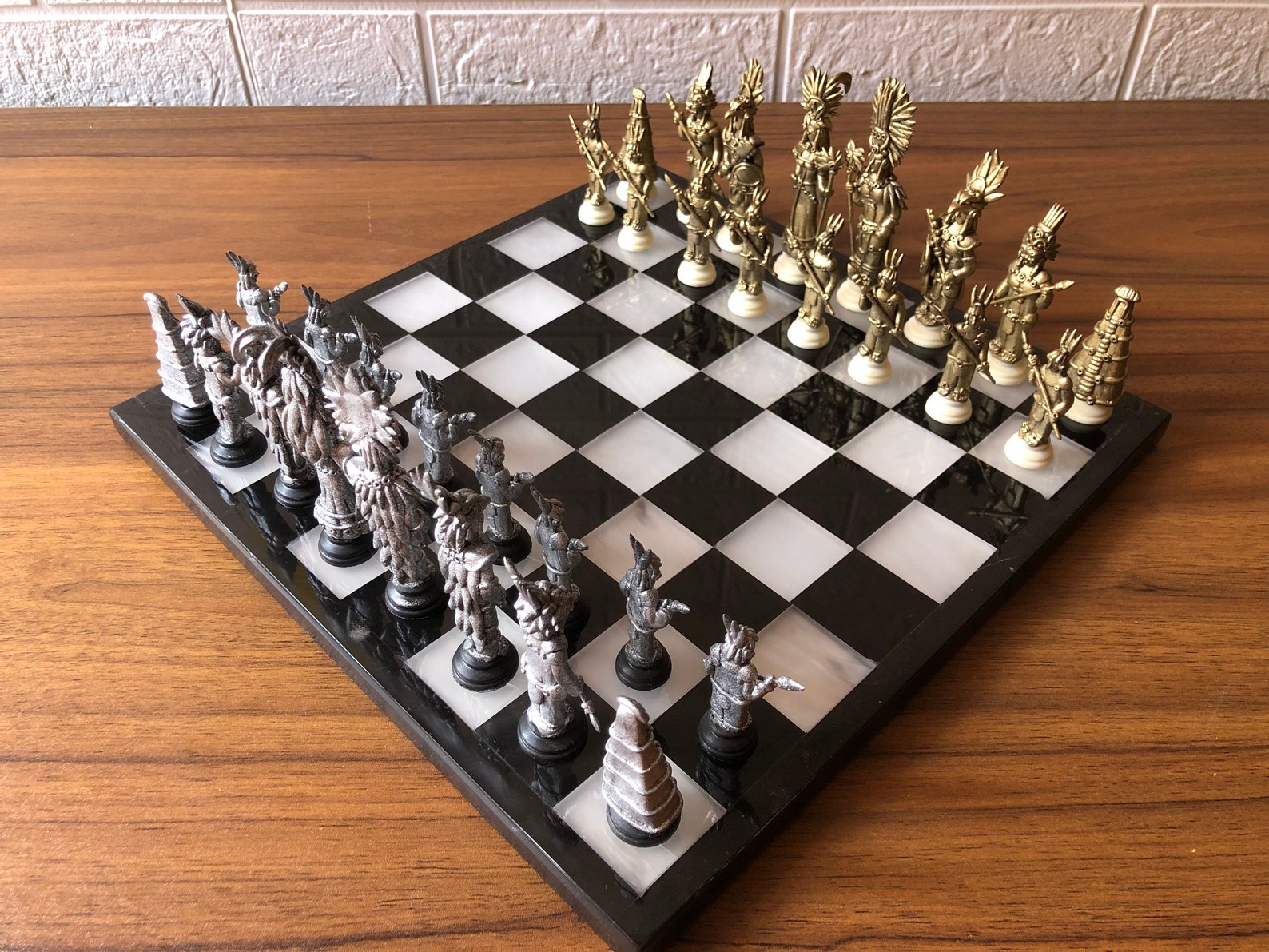Aztec Chess Set Mexican Chess Chess Set 10 X 10 Marble | Etsy