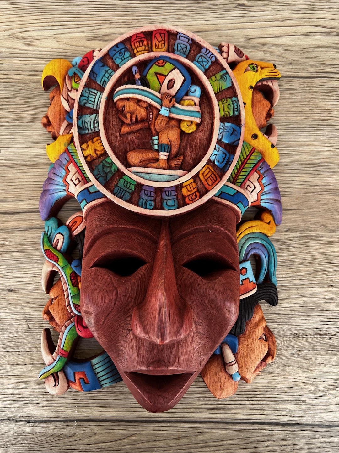 Prehispanic Wooden Mask, Mayan Culture, Made by Mayan Artisans Yucatán ...