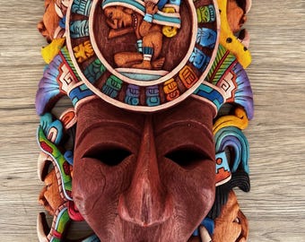 Prehispanic Wooden Mask, Mayan Culture, Made by Mayan Artisans Yucatán ...