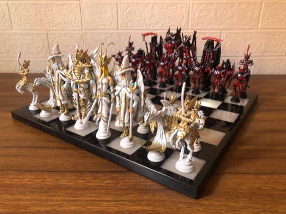 Devil Vs Angel Playing Chess