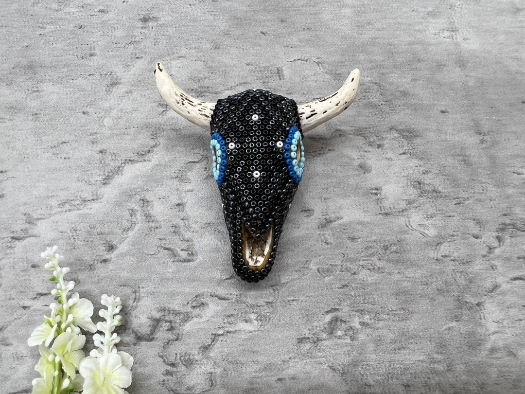 Bull Sculpture Huichol Statue of Mexican Folk Art Bighorn - Etsy