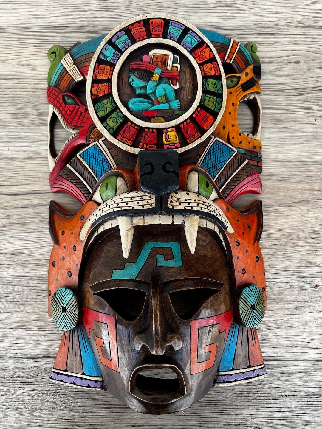 Prehispanic Wooden Mask, Mayan Culture, Made by Mayan Artisans Yucatán ...