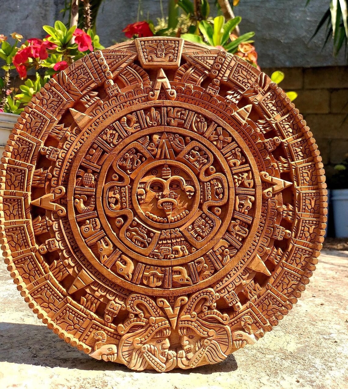 Prehispanic Aztec Art Aztec Calendar Mexican Painting Wood - Etsy