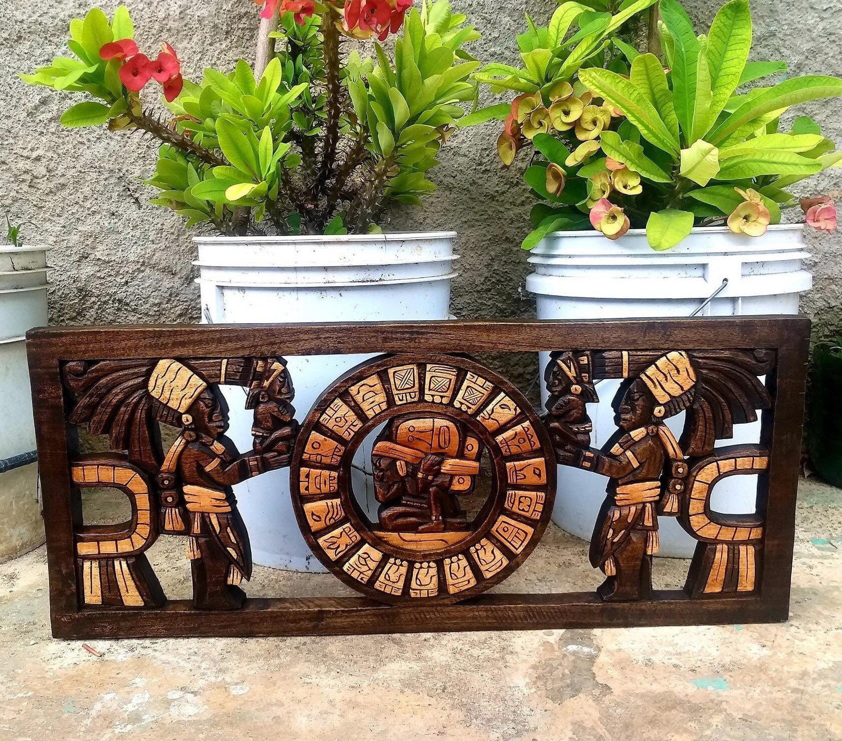 Arte Maya Prehispánico Calendario Maya Pintura Mexicana - Etsy México