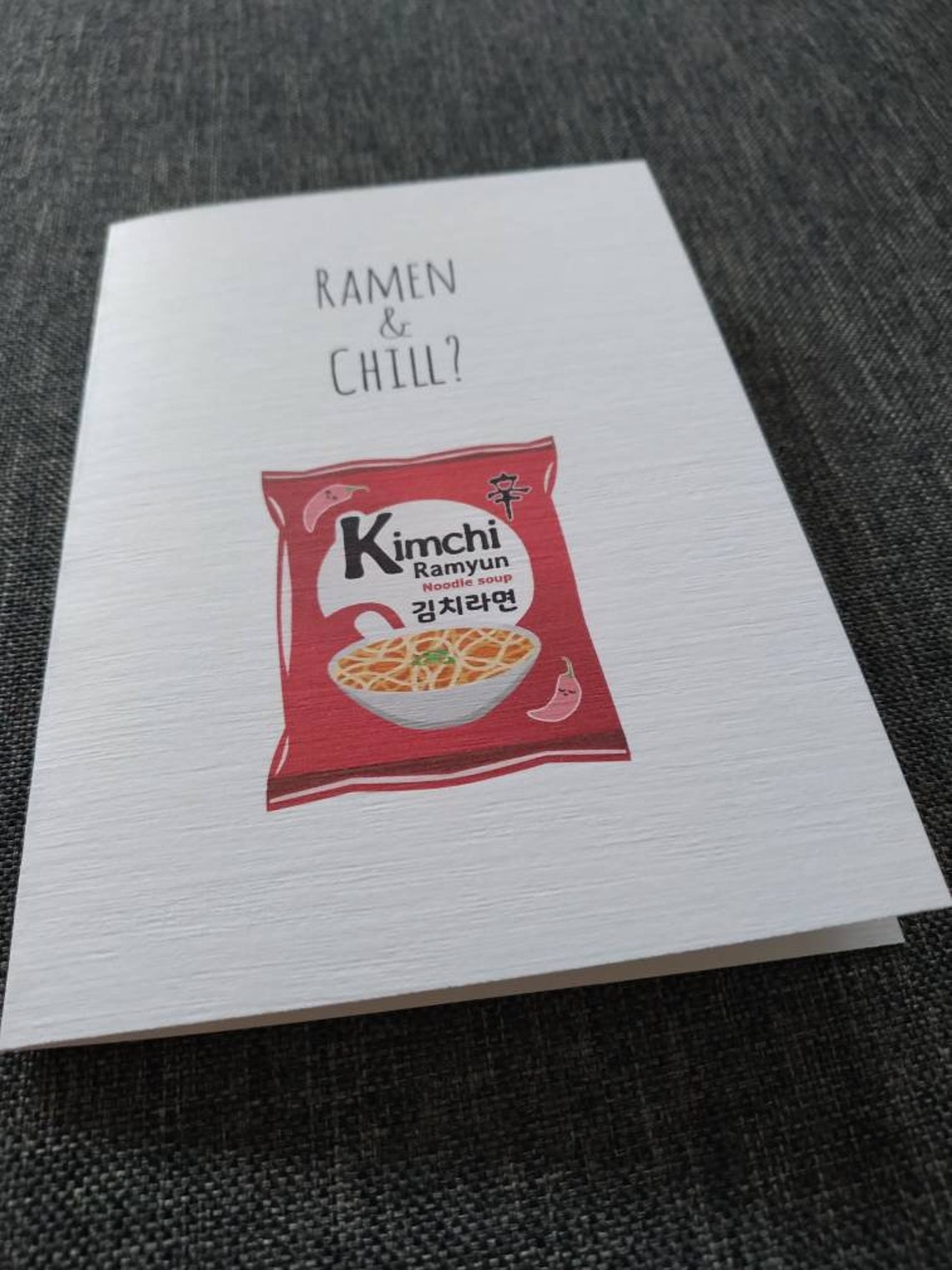 Kimchi Ramen Greeting Card Valentine's Day Card Ramen & - Etsy