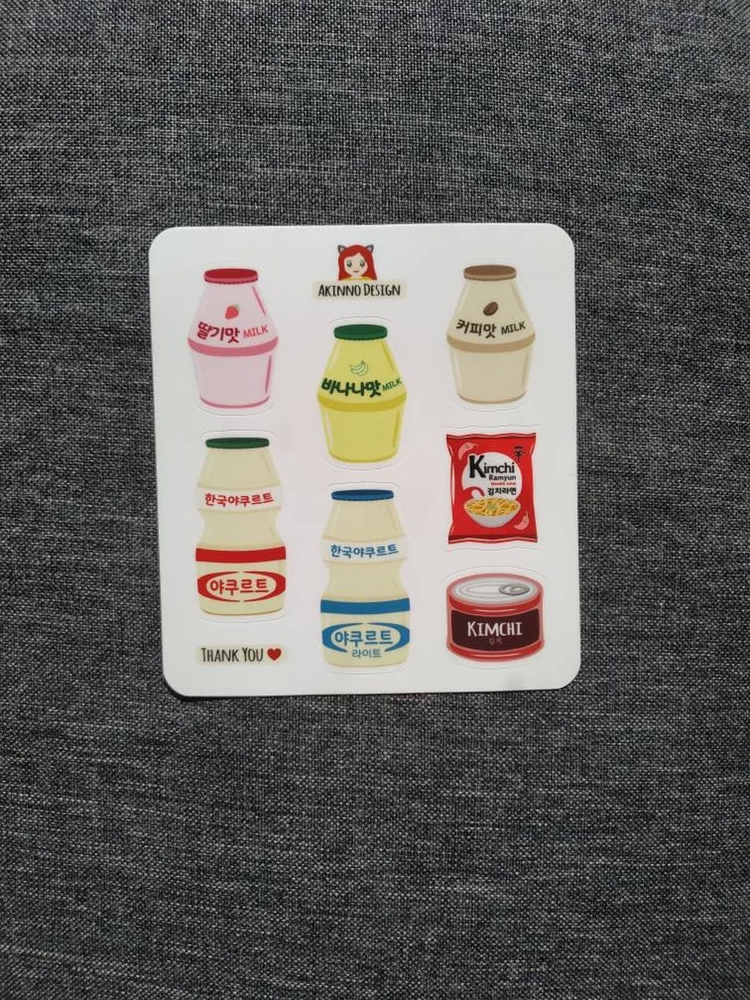 Waterproof Korean Food Sticker Sheet, Sticker Bundle, Cute Sticker ...