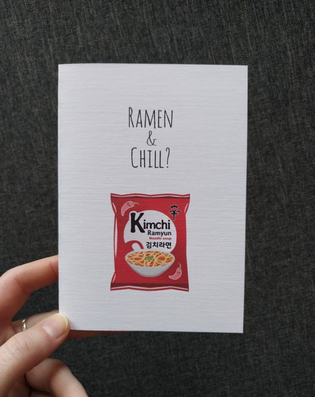 Kimchi Ramen Greeting Card Valentine's Day Card Ramen & - Etsy
