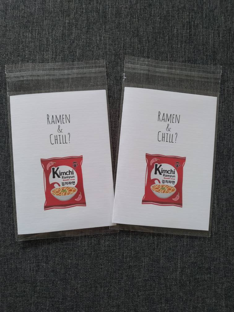 Kimchi Ramen Greeting Card Valentine's Day Card Ramen & | Etsy