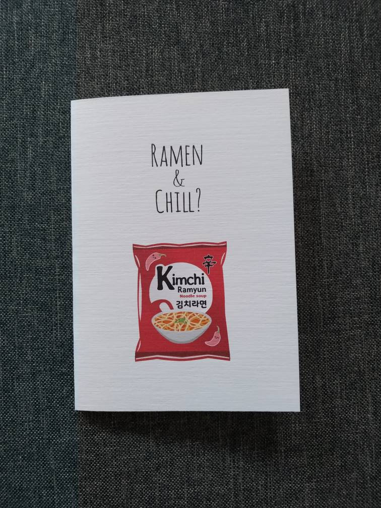 Kimchi Ramen Greeting Card Valentine's Day Card Ramen & | Etsy