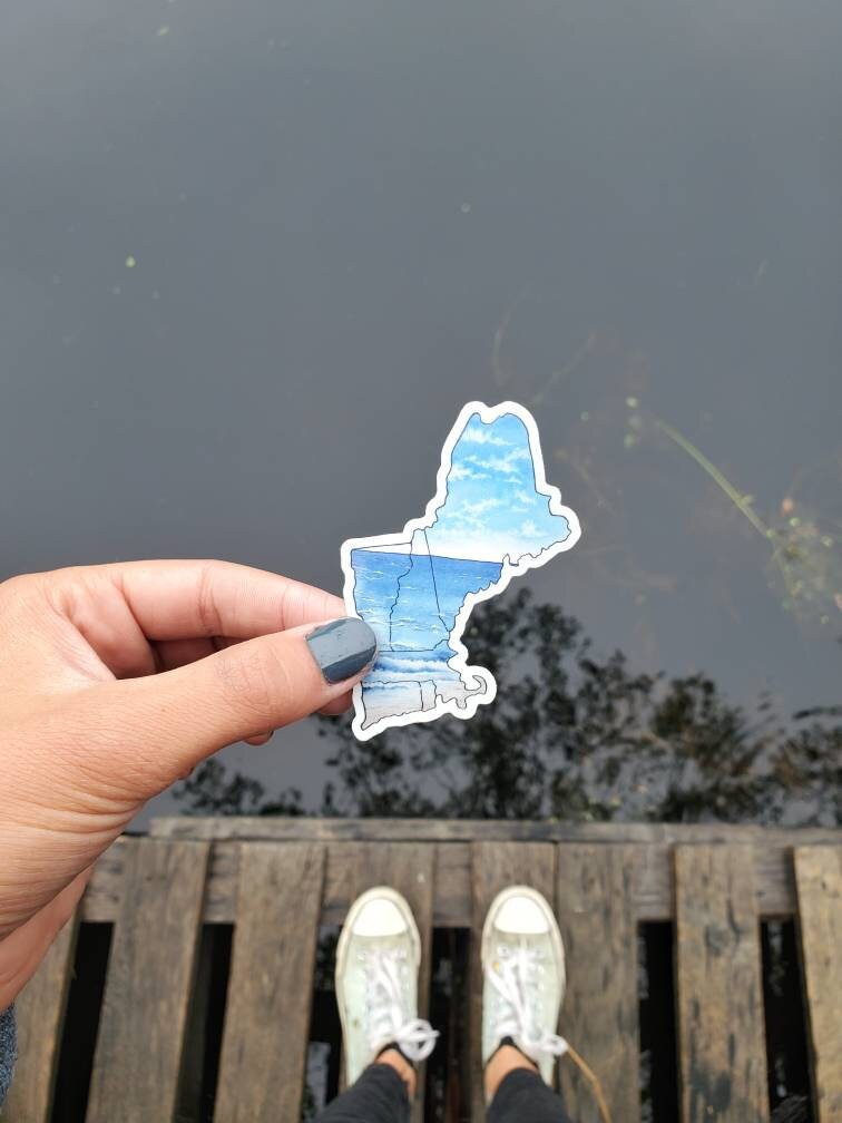 New England ocean sticker vinyl blue sea beach design | Etsy