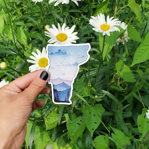 Vermont Sticker Vinyl Decal VT Bumper Sticker Blue Mountain Sunset ...