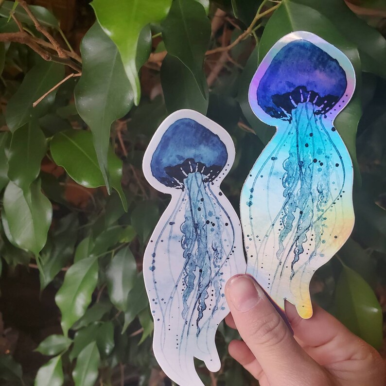 Blue Jellyfish Stickers Ocean Stickers Ocean Life Laptop - Etsy