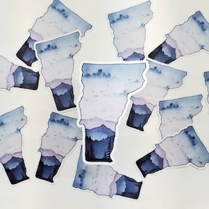 Vermont Sticker Vinyl Decal VT Bumper Sticker Blue Mountain Sunset ...