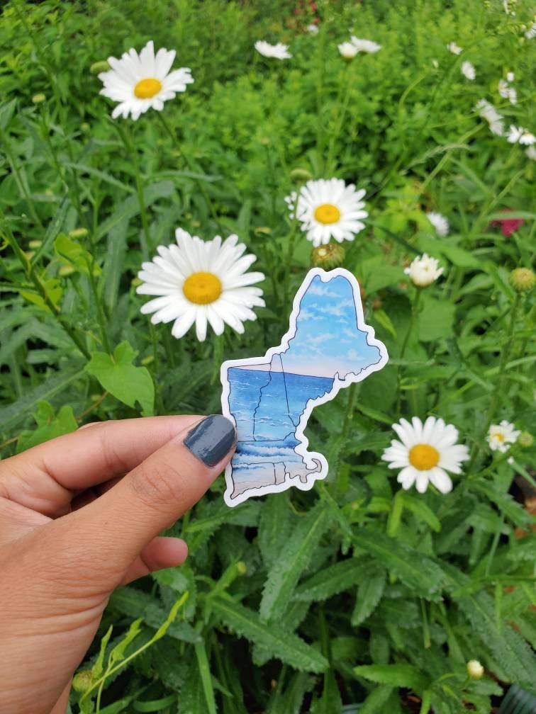 New England ocean sticker vinyl blue sea beach design | Etsy