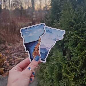 Vermont Sticker Vinyl Decal VT Bumper Sticker Blue Mountain Sunset ...