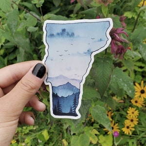 Vermont Sticker Vinyl Decal VT Bumper Sticker Blue Mountain Sunset ...