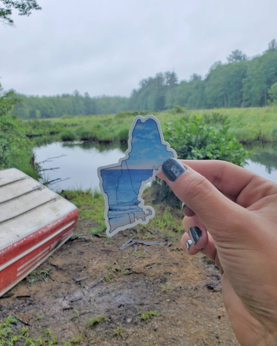 New England ocean sticker vinyl blue sea beach design | Etsy