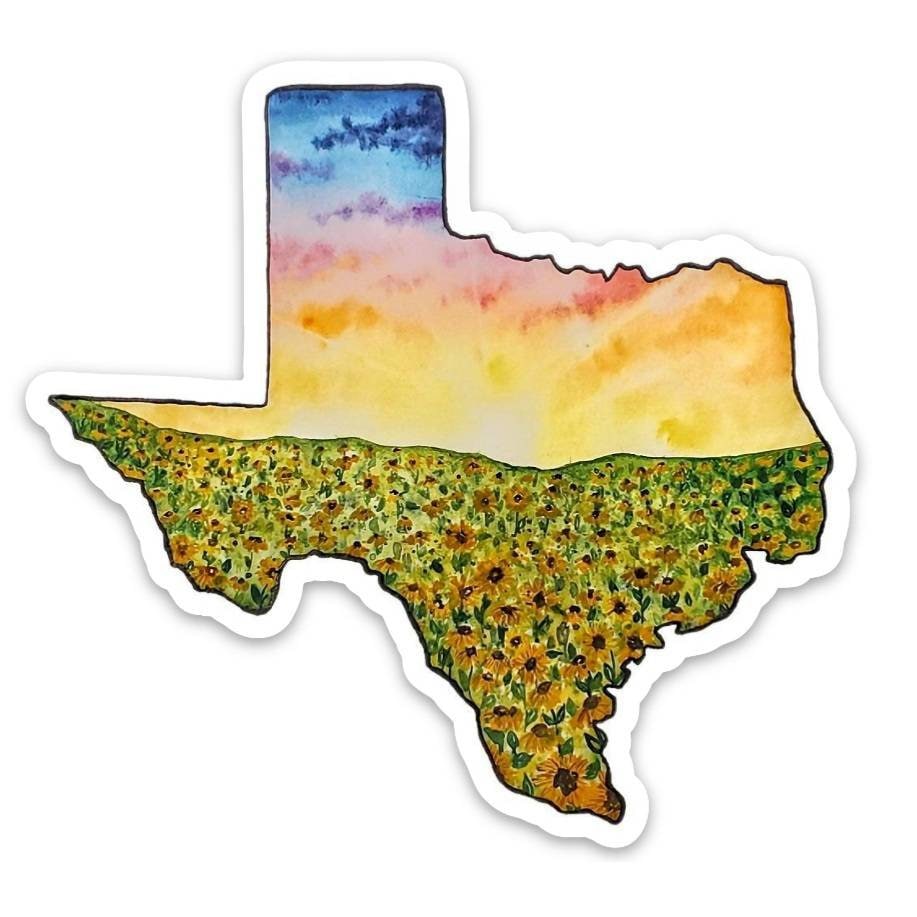 Texas Stickers Original Hand Painted Blue Bonnet Field - Etsy