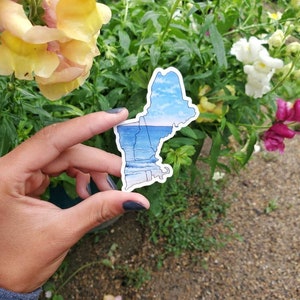 New England Ocean Sticker Vinyl Blue Sea Beach Design - Etsy