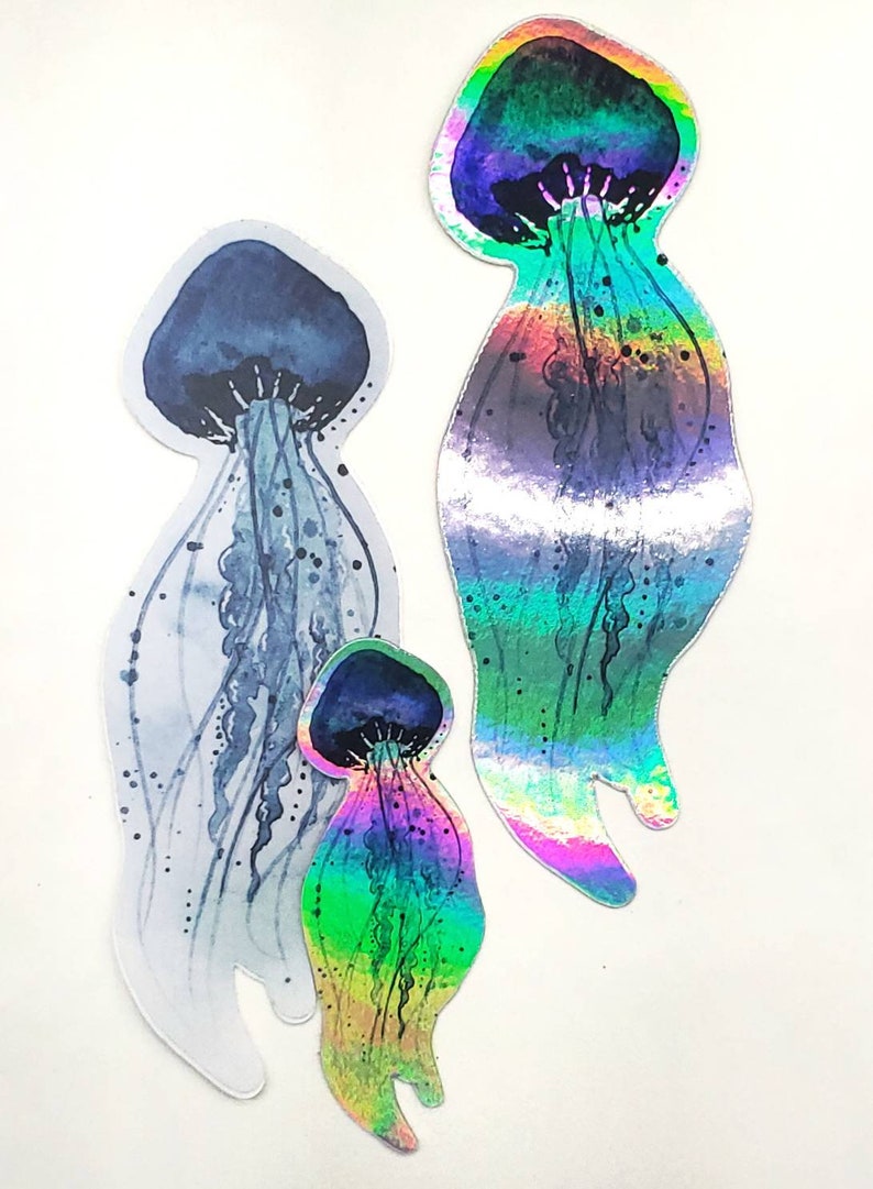 Blue Jellyfish Stickers Ocean Stickers Ocean Life Laptop - Etsy