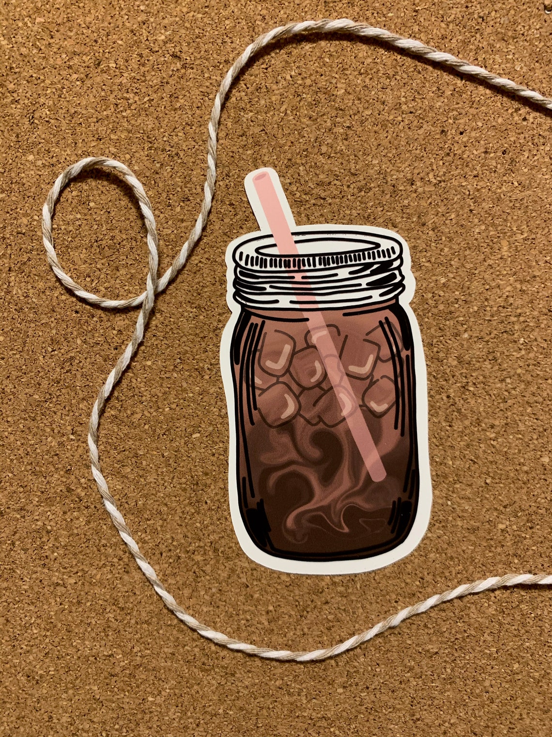 Iced Coffee Mason Jar Sticker | Etsy