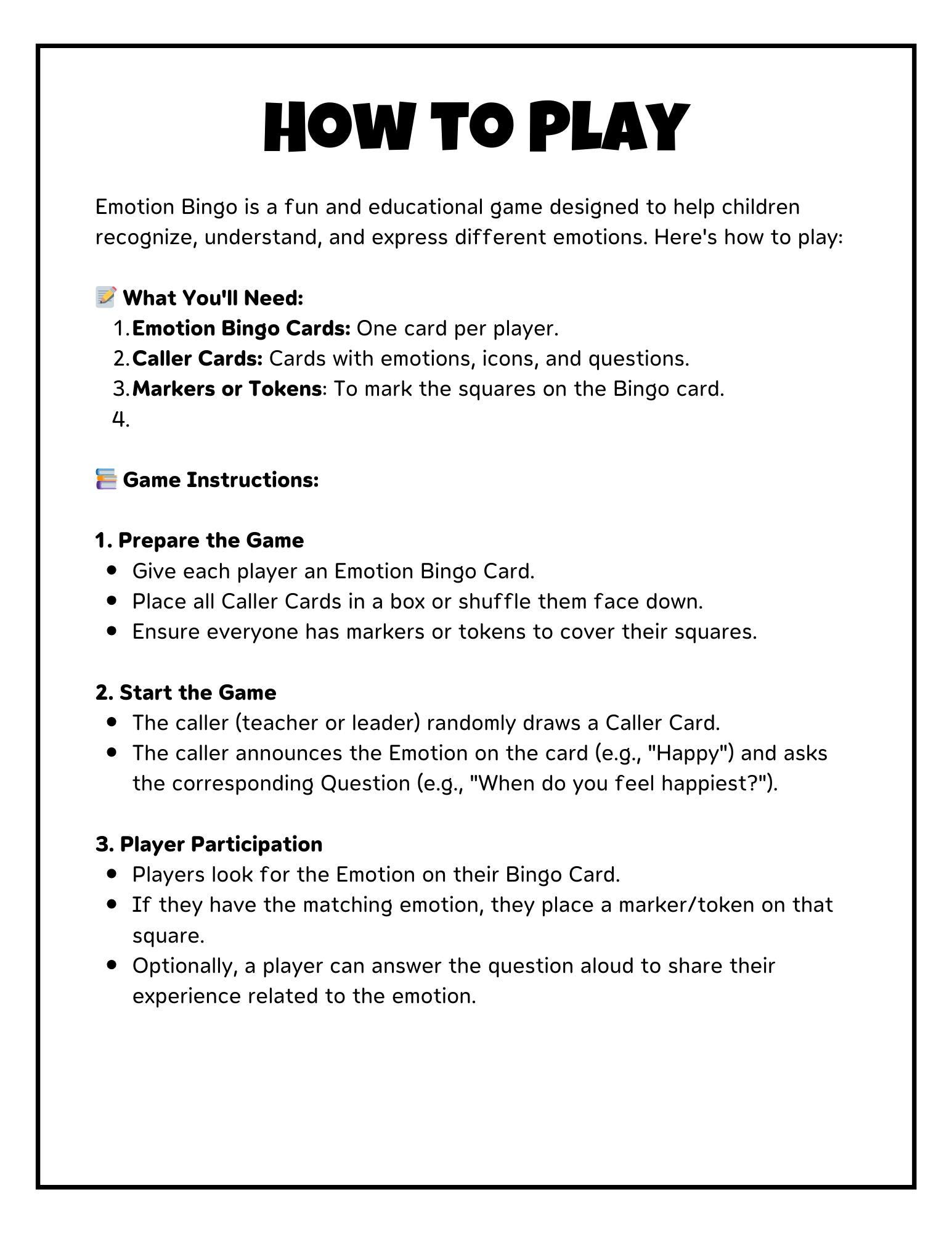 Emoji Feelings and Emotions Bingo, Social Emotional Bingo, Emotions ...