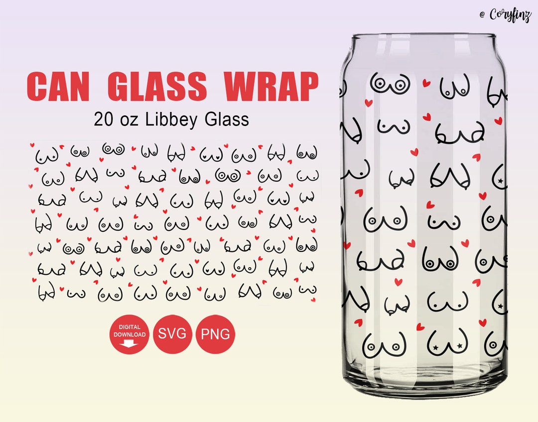 Good Boobs Glass Wrap Svg, 20oz Libbey Full Wrap Svg, Breasts Svg ...