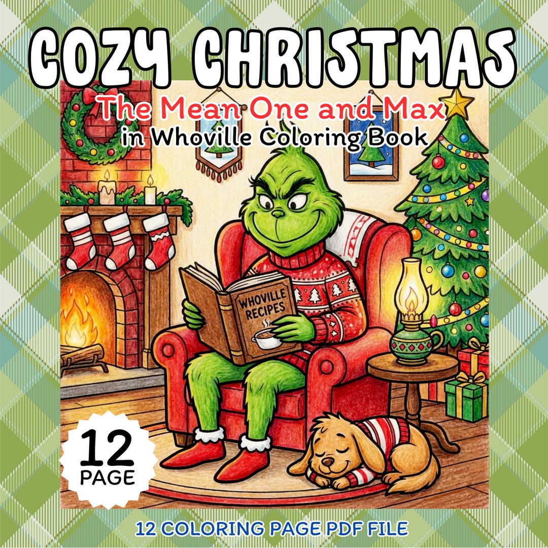 Cozy Christmas in Whoville Coloring Book | the Mean One and Max Dog ...