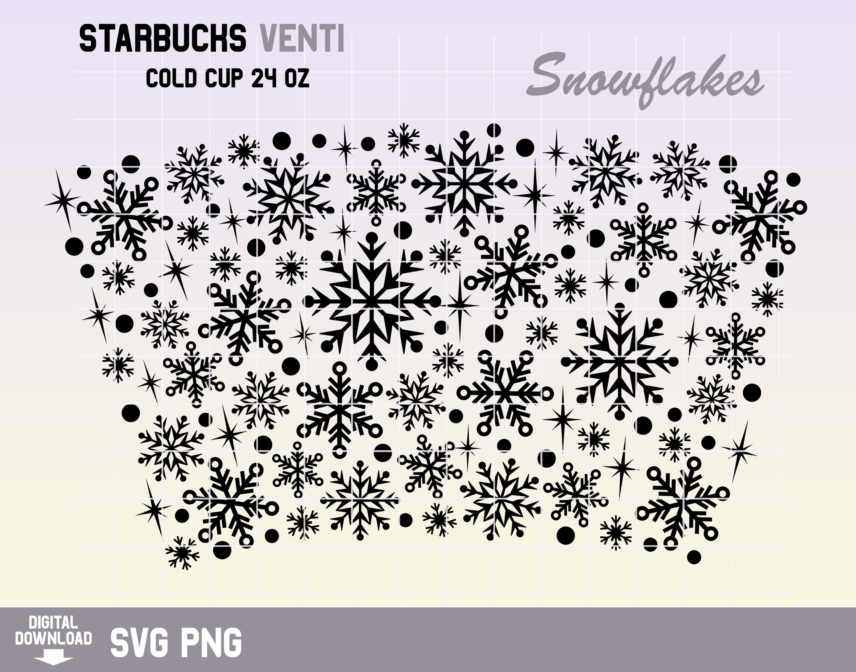 NO HOLE L Full Wrap Snowflakes Svg for Starbucks Cup24 Oz - Etsy