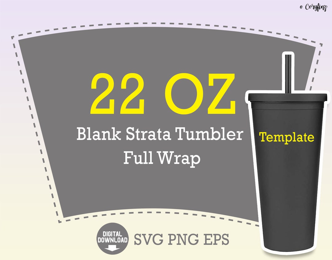Blank Strata Full Wrap SVG Template for 22oz Tumblers, Strata Svg ...