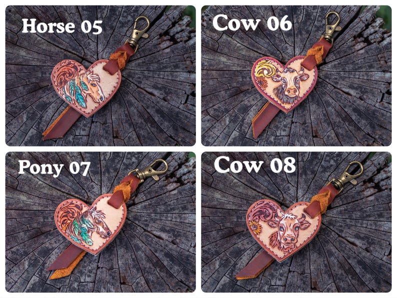 Handmade Tooled Leather Keychain: Western Cowgirl Gift , Personalized ...