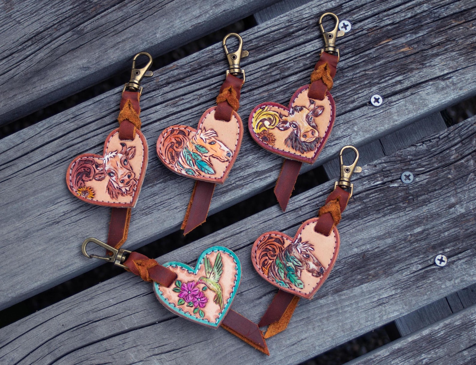 Handmade Tooled Leather Keychain: Western Cowgirl Gift , Personalized ...