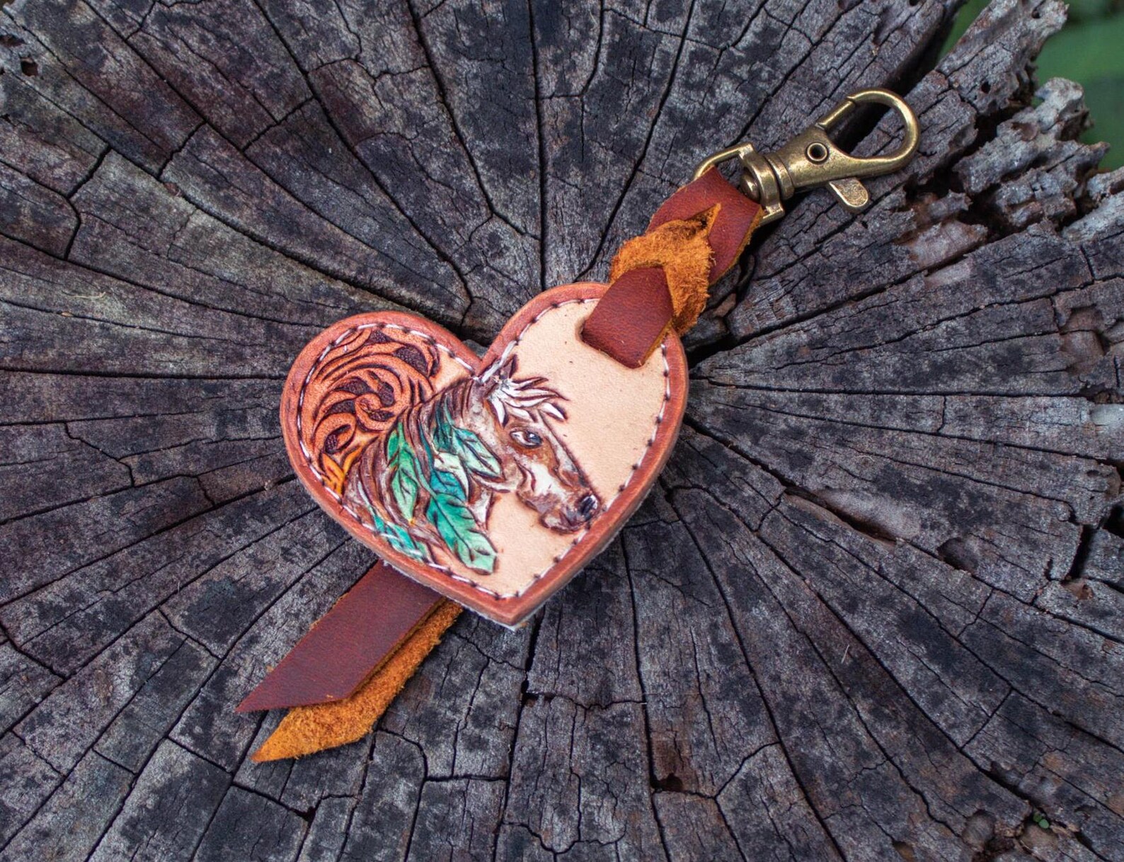 Handmade Tooled Leather Keychain: Western Cowgirl Gift , Personalized ...