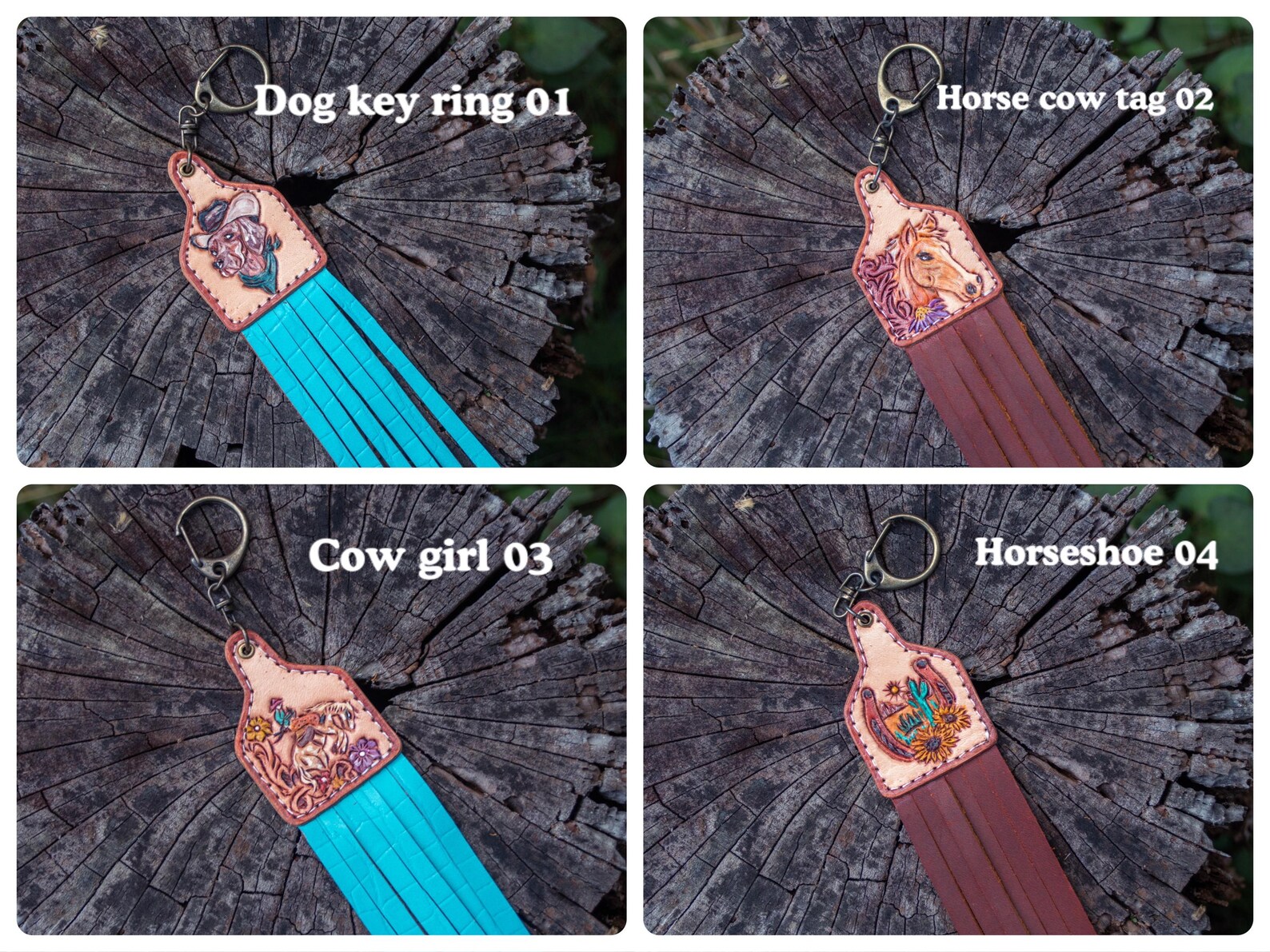 Handmade Tooled Leather Keychain: Western Cowgirl Gift , Personalized ...