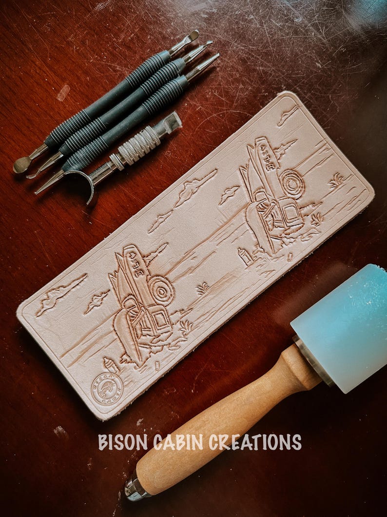 Custom Tooled Leather Bifold Wallet – Cadillac Ranch Car Design ...