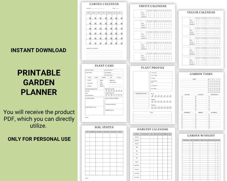 Garden Planner Printable | Vegetable & Flower Garden Binder, Seed ...
